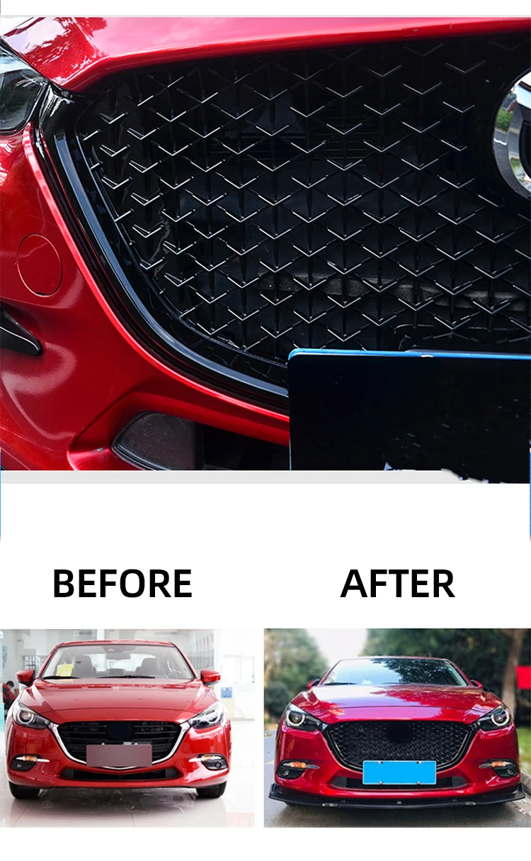 Rovce High Quality Front Bumper Grille Honeycomb For Mazda 3 Axela 2014 ...