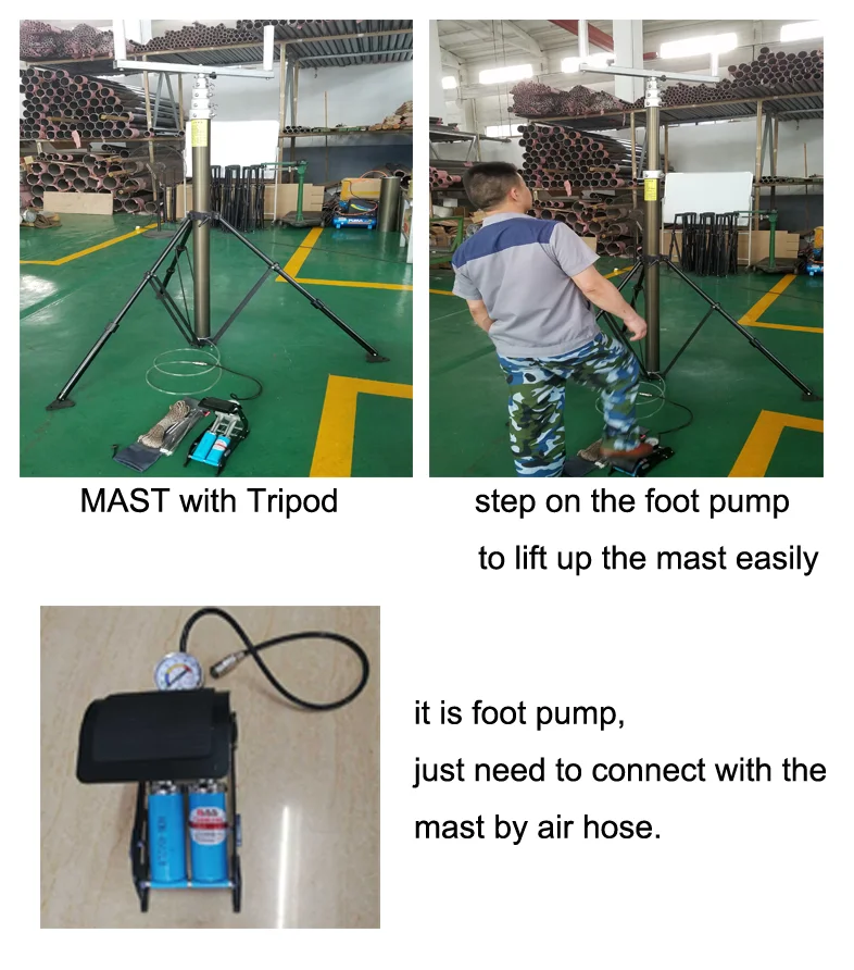 8m Trailer Vehicle Mounted Pneumatic Telescopic Mast Camera Tower - Buy ...