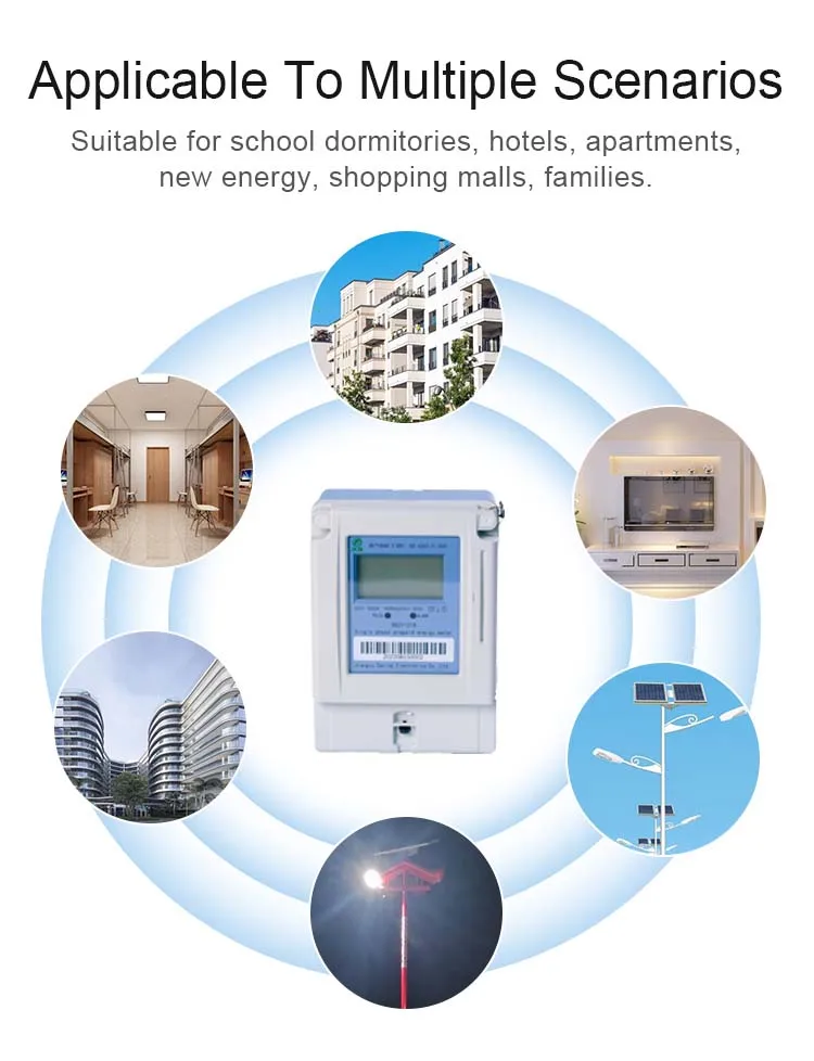 Single-phase Smart IC Card Prepaid Electricity Meter 220V 60A ODM