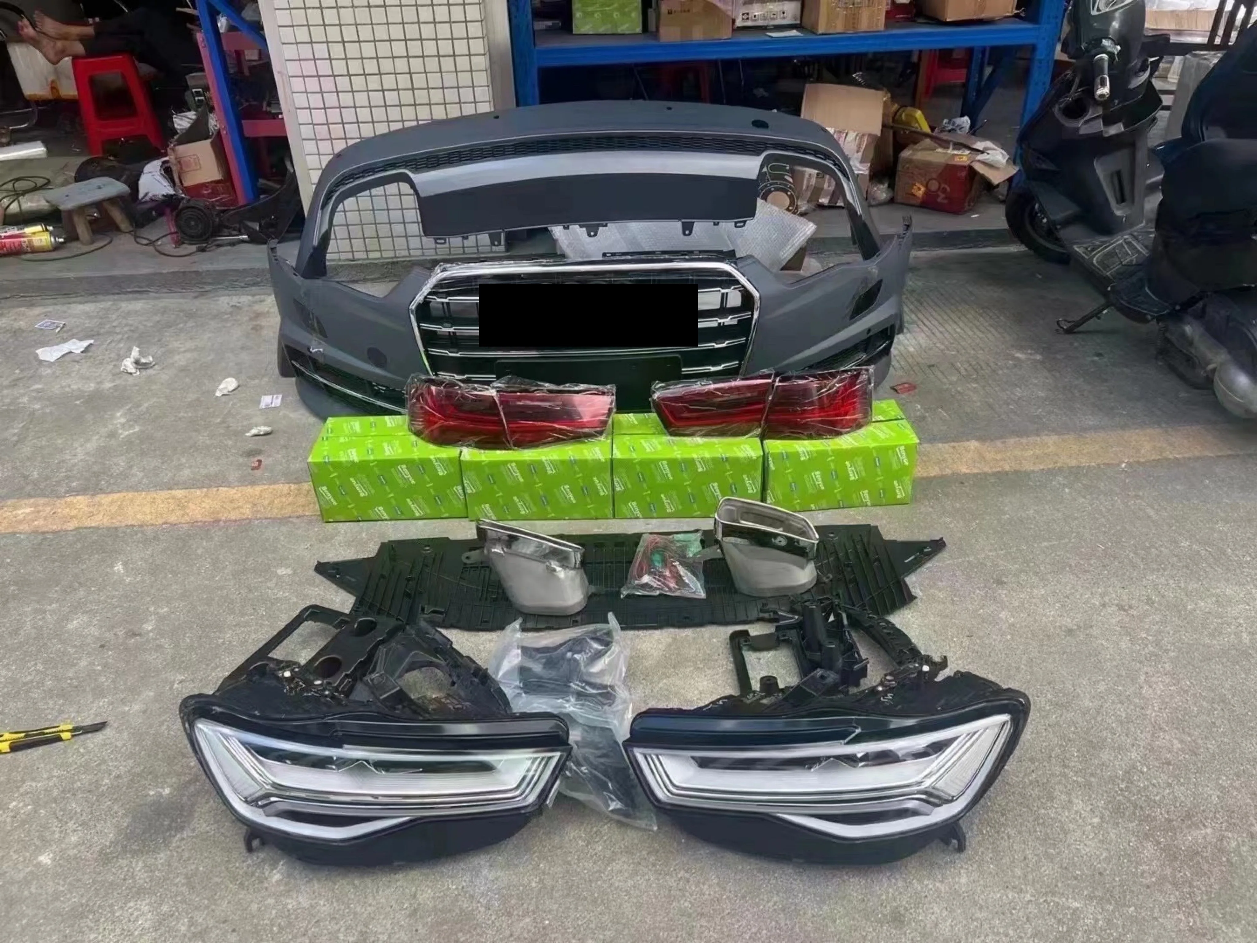 Facelift Auto Parts Bodykit RS6 C7 PP Material Front Bumper with Grille ...
