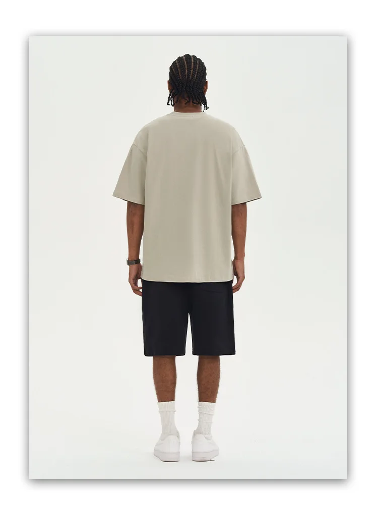 Manufacturer Supply Drop Shoulder 220g 100% Cotton Tshirt Custom Print Unisex Blank Men T Shirt ...