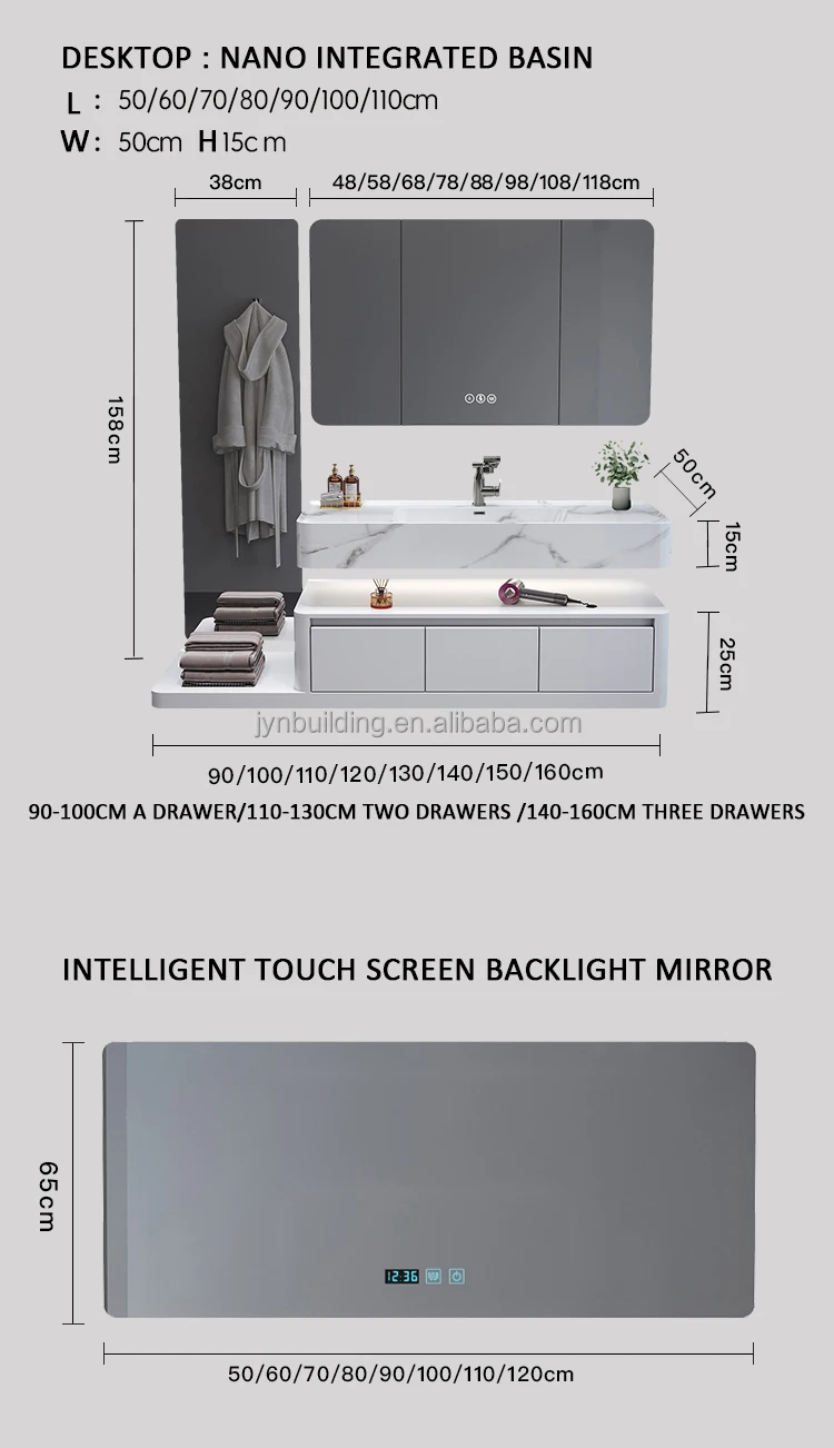 Luxury Intelligent Waterproof Bathroom Cabinet Combo
