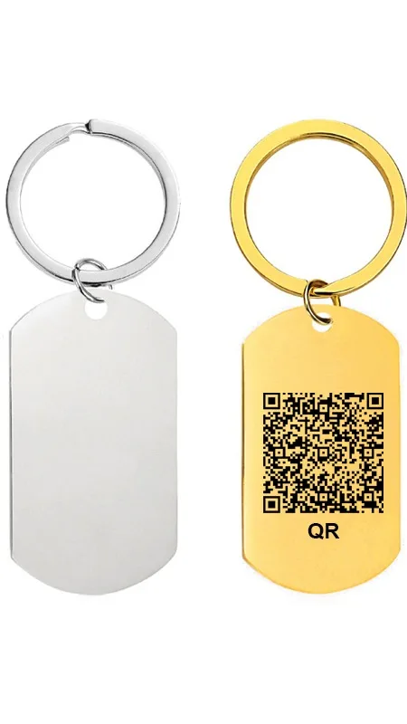 Wholesale Qr Code Keychain Stainless Steel Key Chain Custom Blank ...