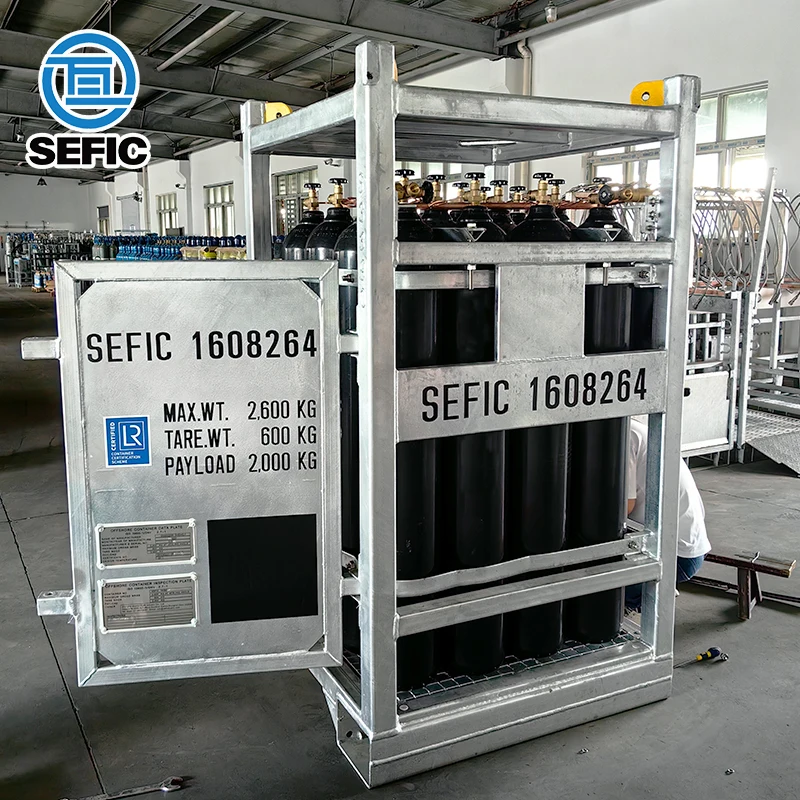 4x4 16 Units Industrial Gas Cylinder Rack DNV Offshore Gas Bottle Rack ...