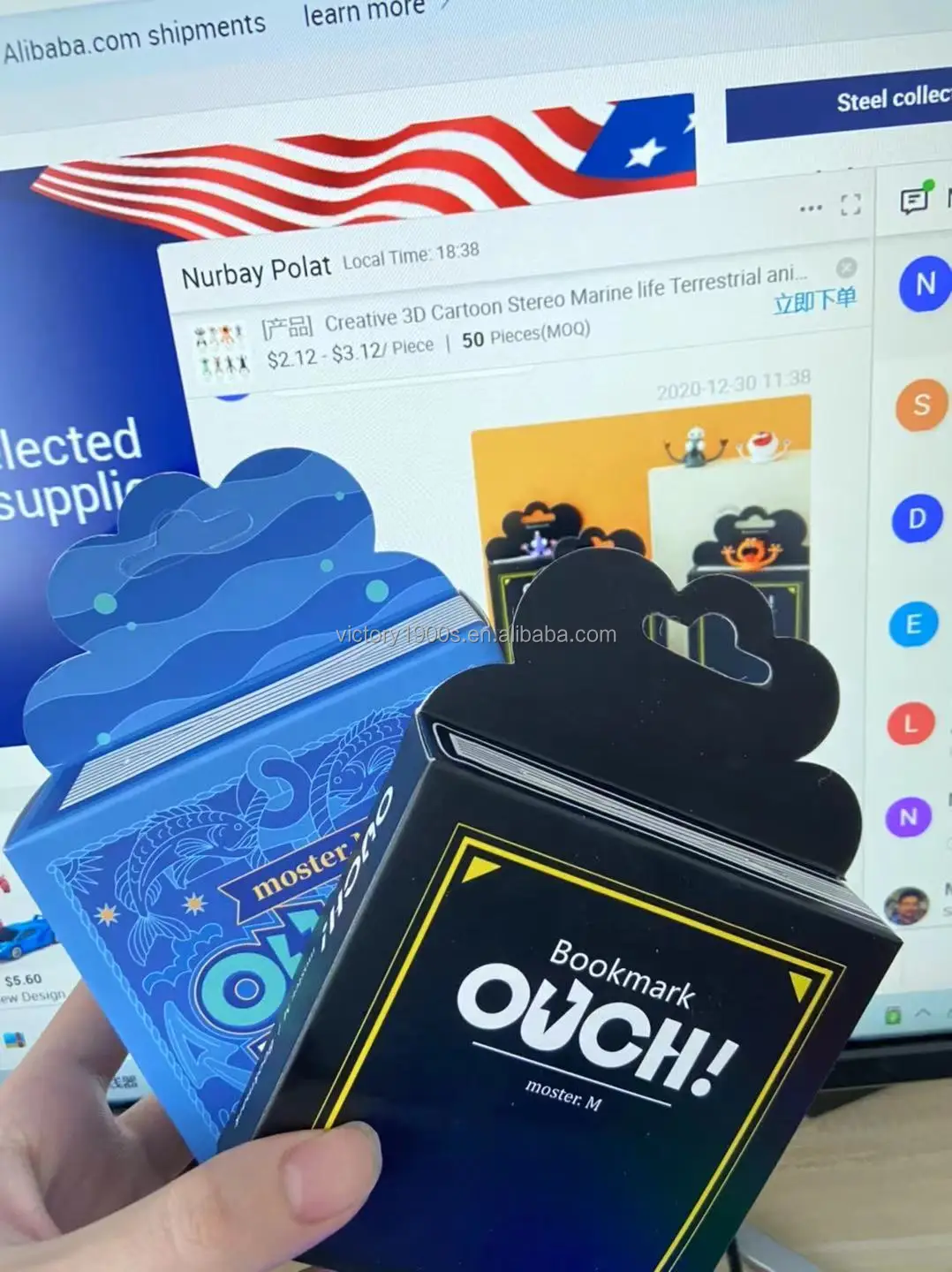 Rts Ouch Pvc Plastic Cartoon Funny Cute 3d Animal Bookmark For Children ...