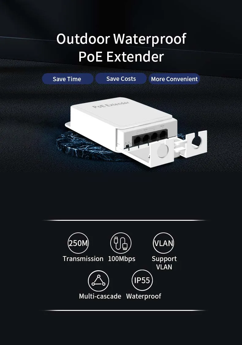 1 Input 3 Poe Output Poe Extender 250m Long Distance Ieee802.3af/at Poe Extender - Buy ...