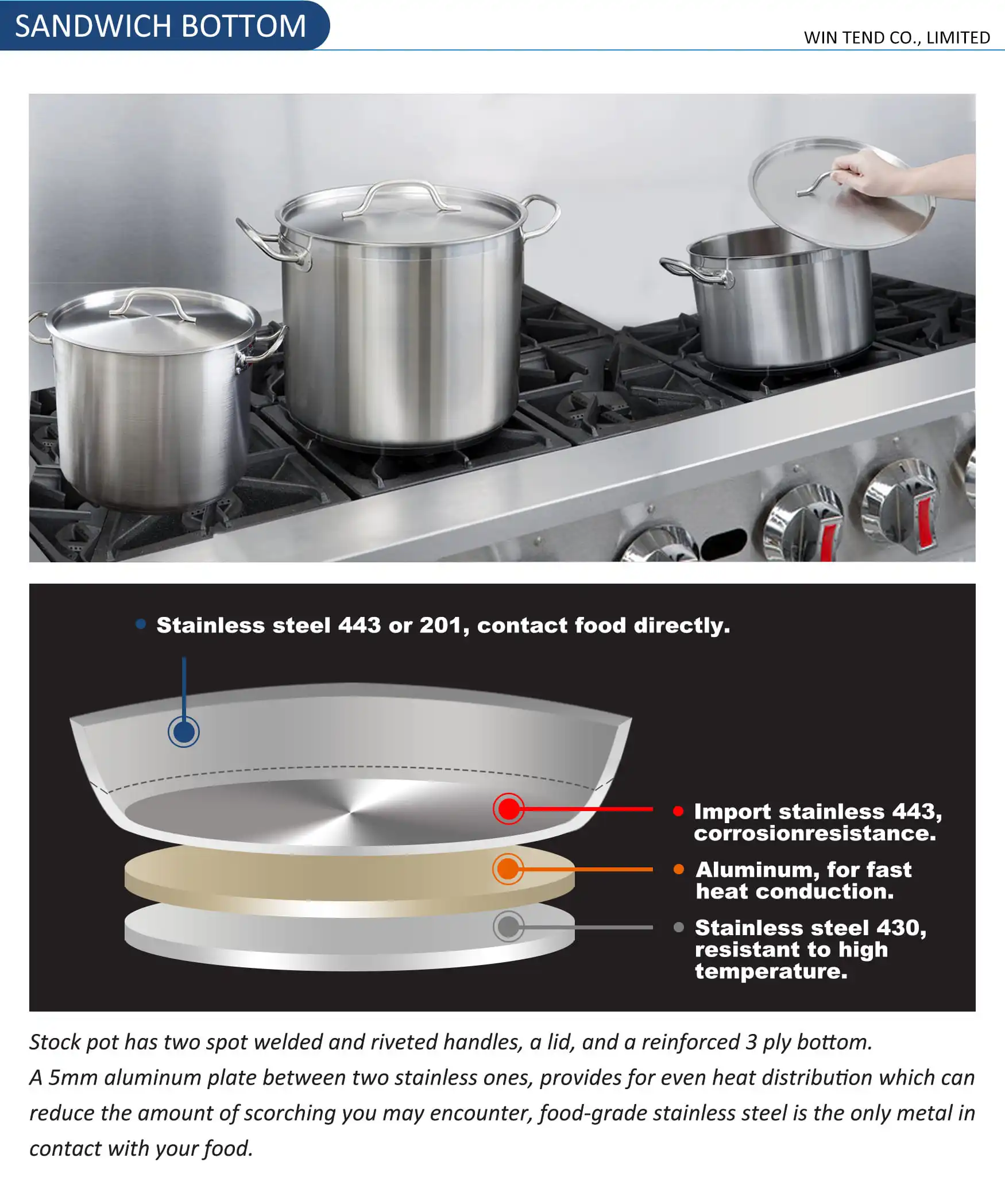 Restaurant Customization Big Cooking Pots Commercial Cooking Pot Set ...