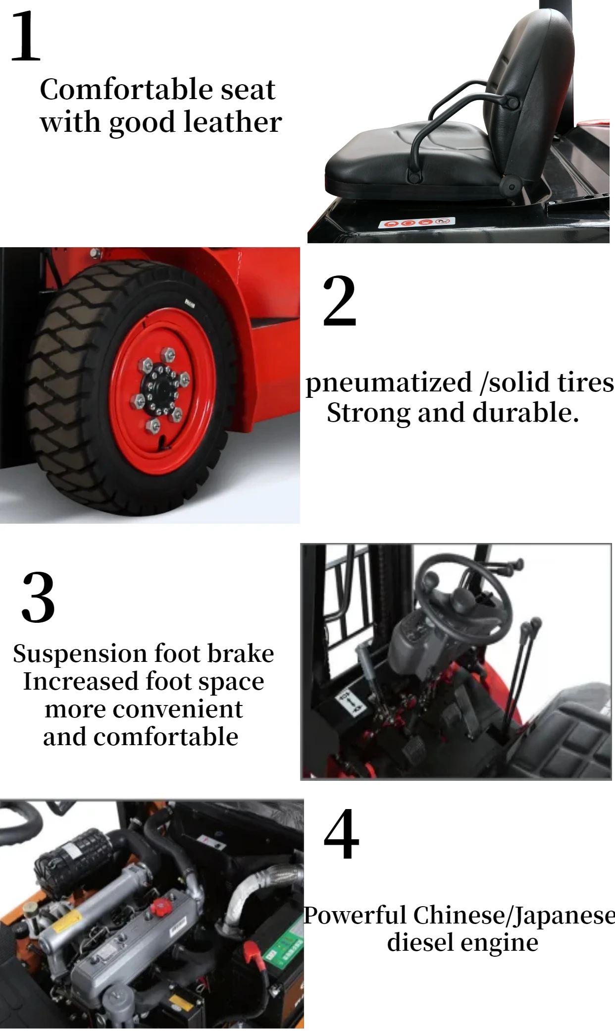 Diesel Forklift 3t 3000kg Forklift Internal Combustion Fork Lifter ...