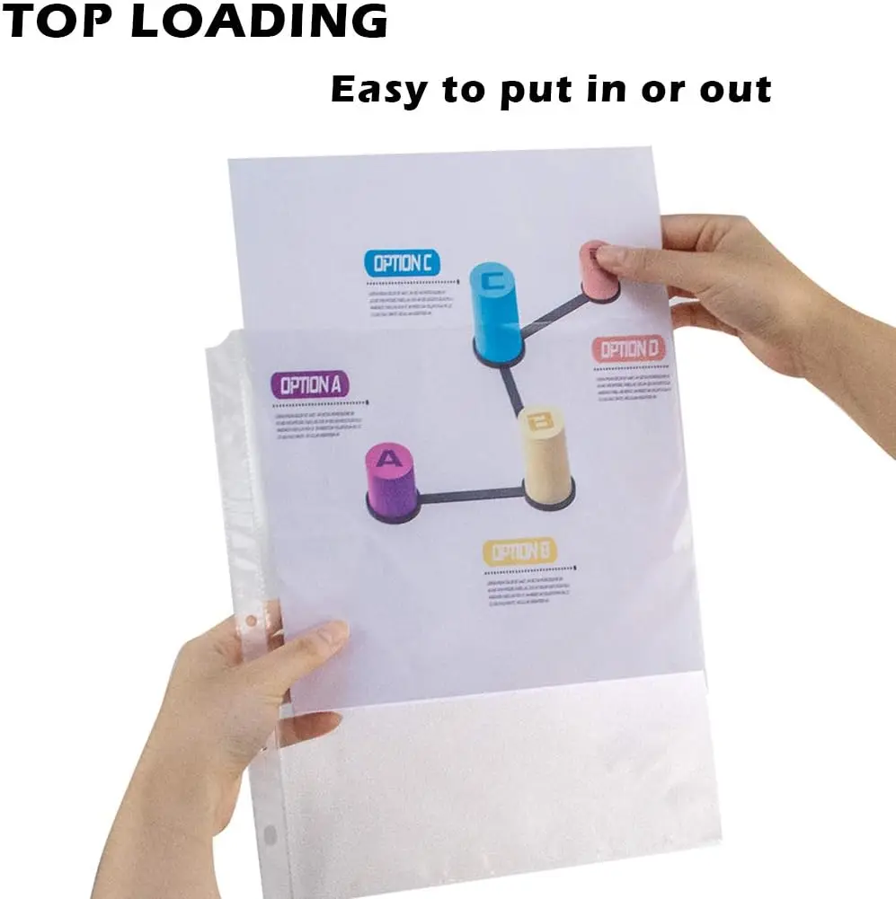 Wholesale Custom A4 Clear Plastic File Folder Punch Pocket Carry Sheet ...