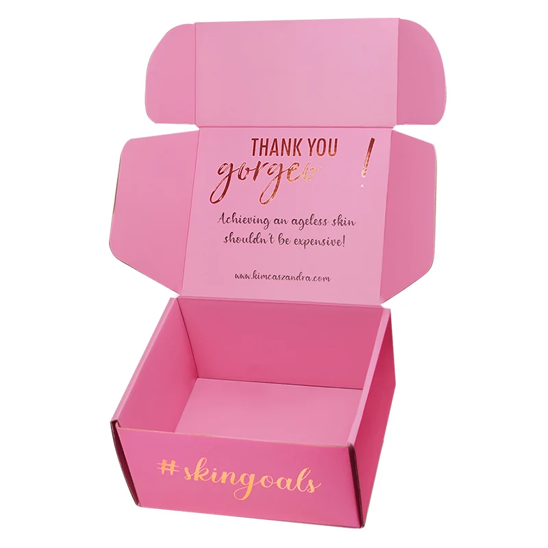 Wholesale Corrugated Pink Shipping Packaging Box with Private Label