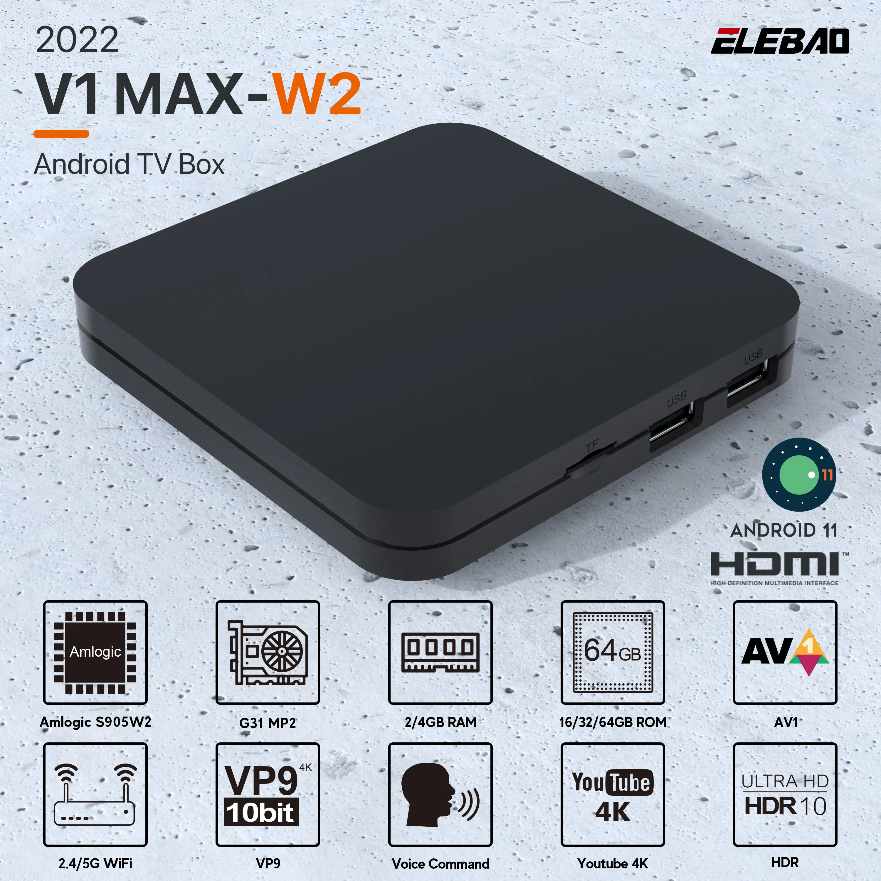 2022 Elebao Smart Android 11 S905w2 Tv Box With 2.4/5G WiFi 4K 60hz Set ...