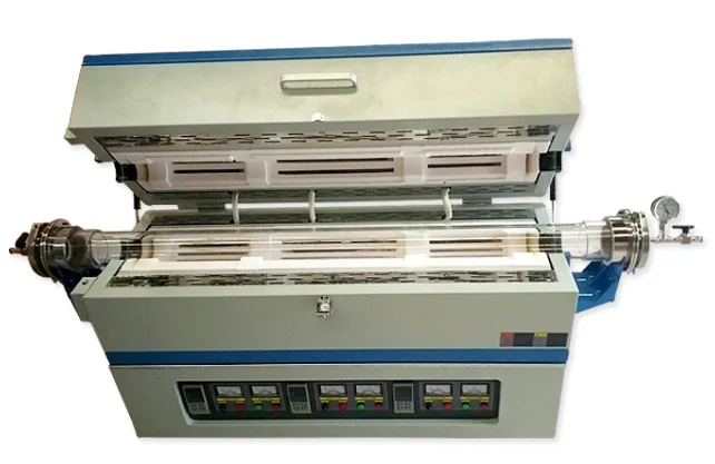 1200C Quartz Tube Furnace with 3 Heating Zones for Annealing