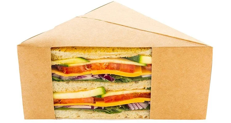 Eco-friendly Disposable Sandwich Box - Kraft Paper Triangle