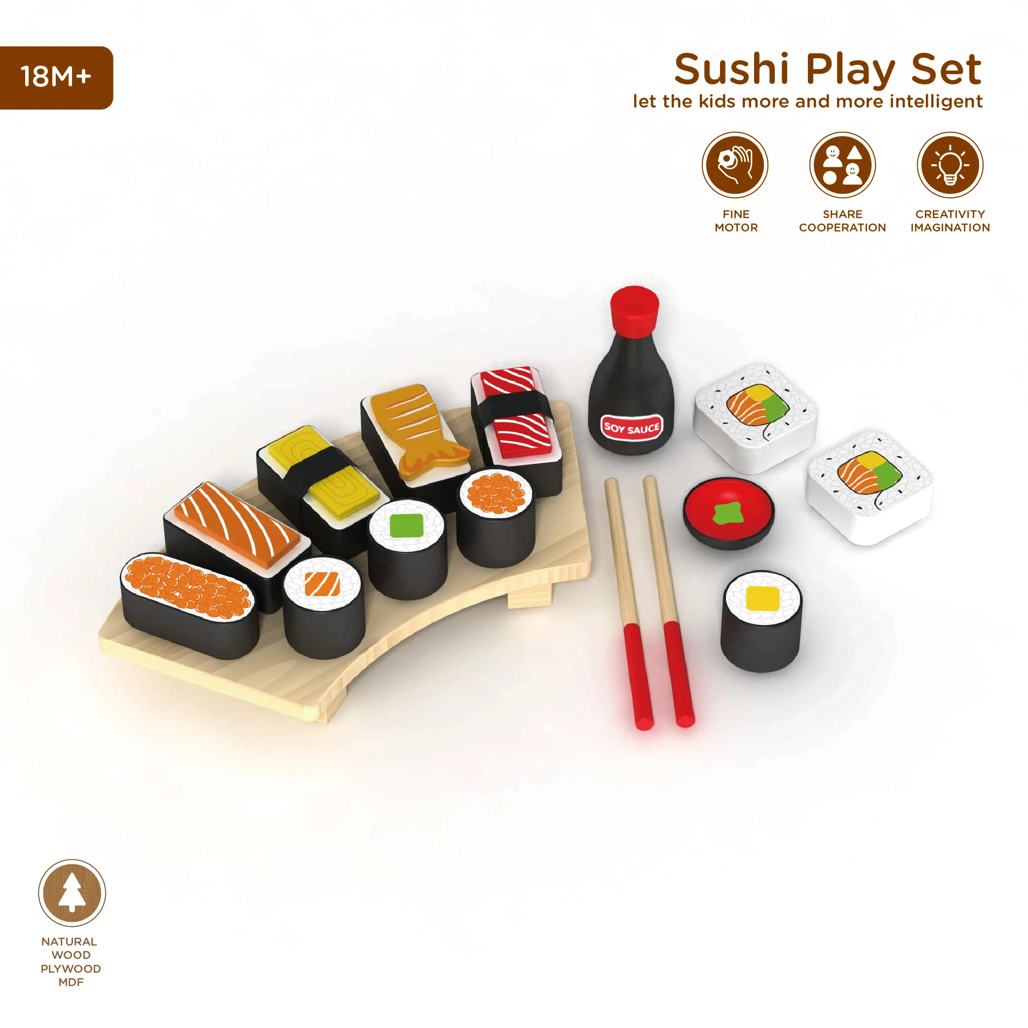 Hot Selling Cutting Food Cooking Set - Wooden Sushi Toys