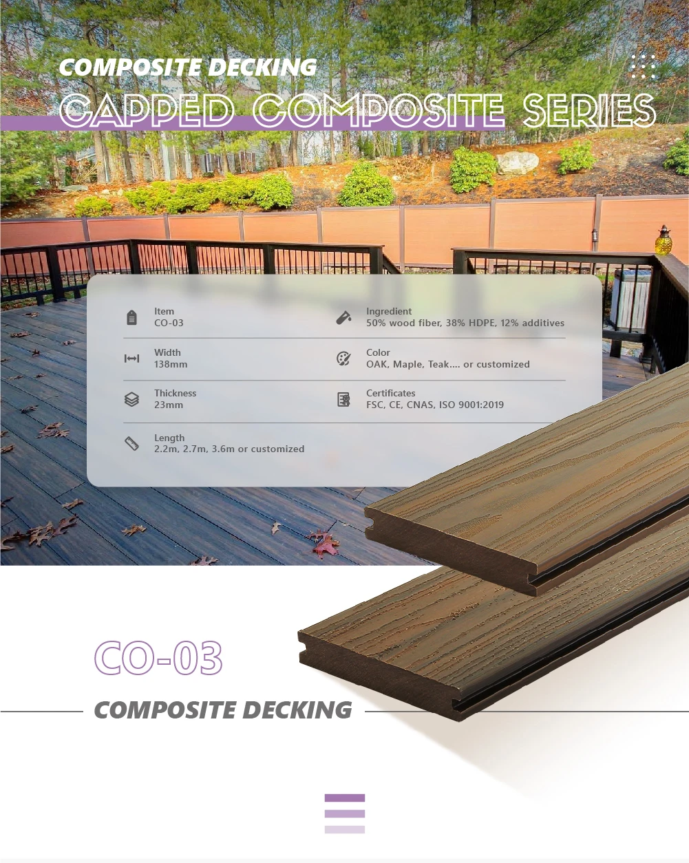 COOWIN WPC Decking - Durable, Waterproof, and Sustainable