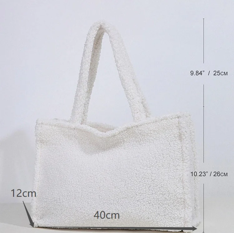 Winter Trendy Designer Teddy Handbags Cute Plush Women's Wool Fluffy ...