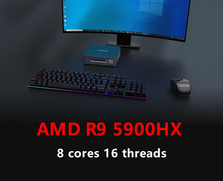 Bestoss Mini PC - AMD Ryzen9 5900HX Octa Core Gaming Power
