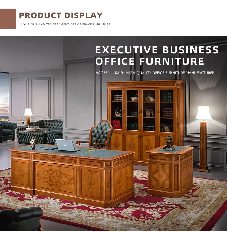 Luxury Antique Style Executive Wood Desk for Office Furniture ...