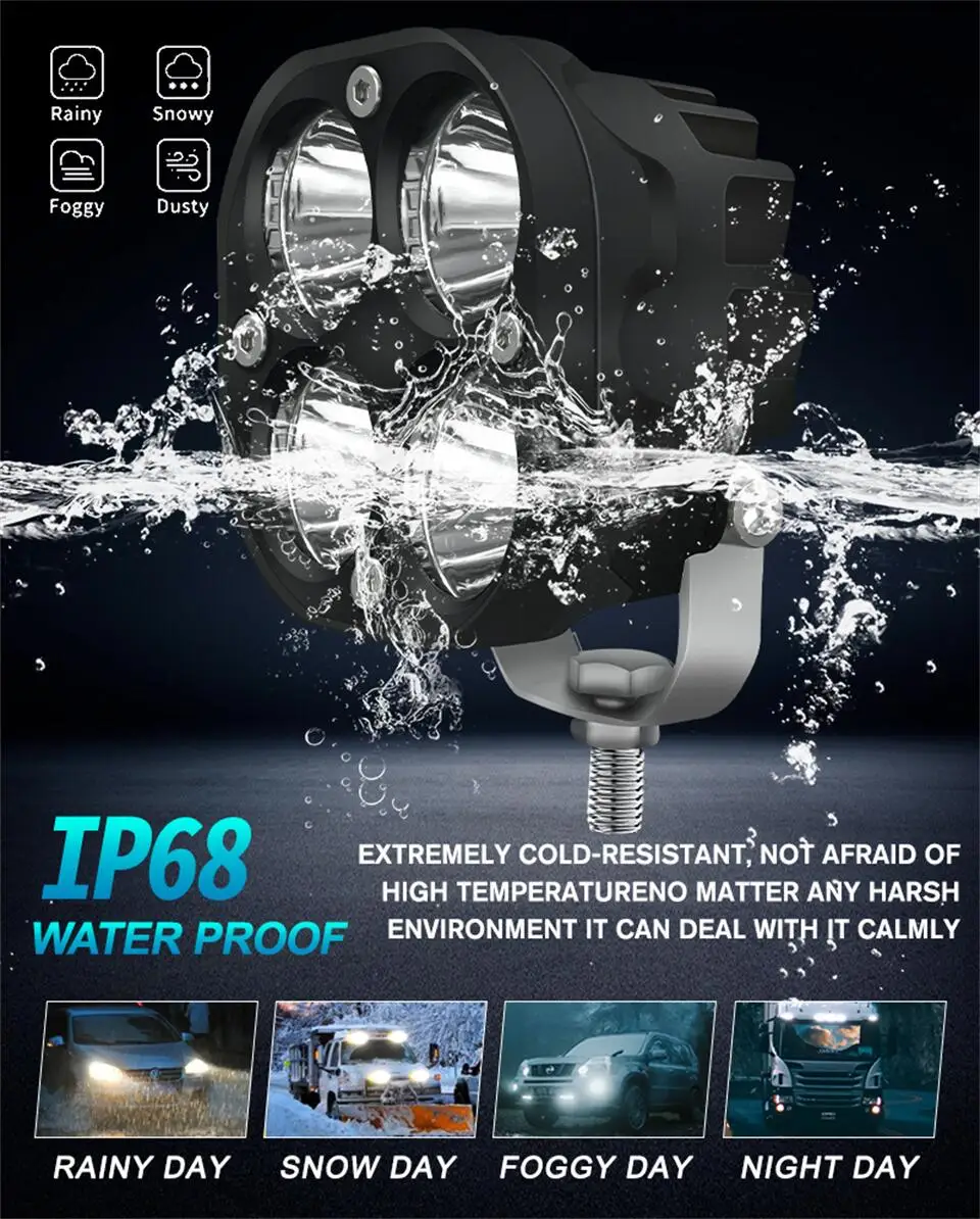 2inch 3 Inch Led Pod Light 12V 24V Led Work Fog Light Bar for Car ...