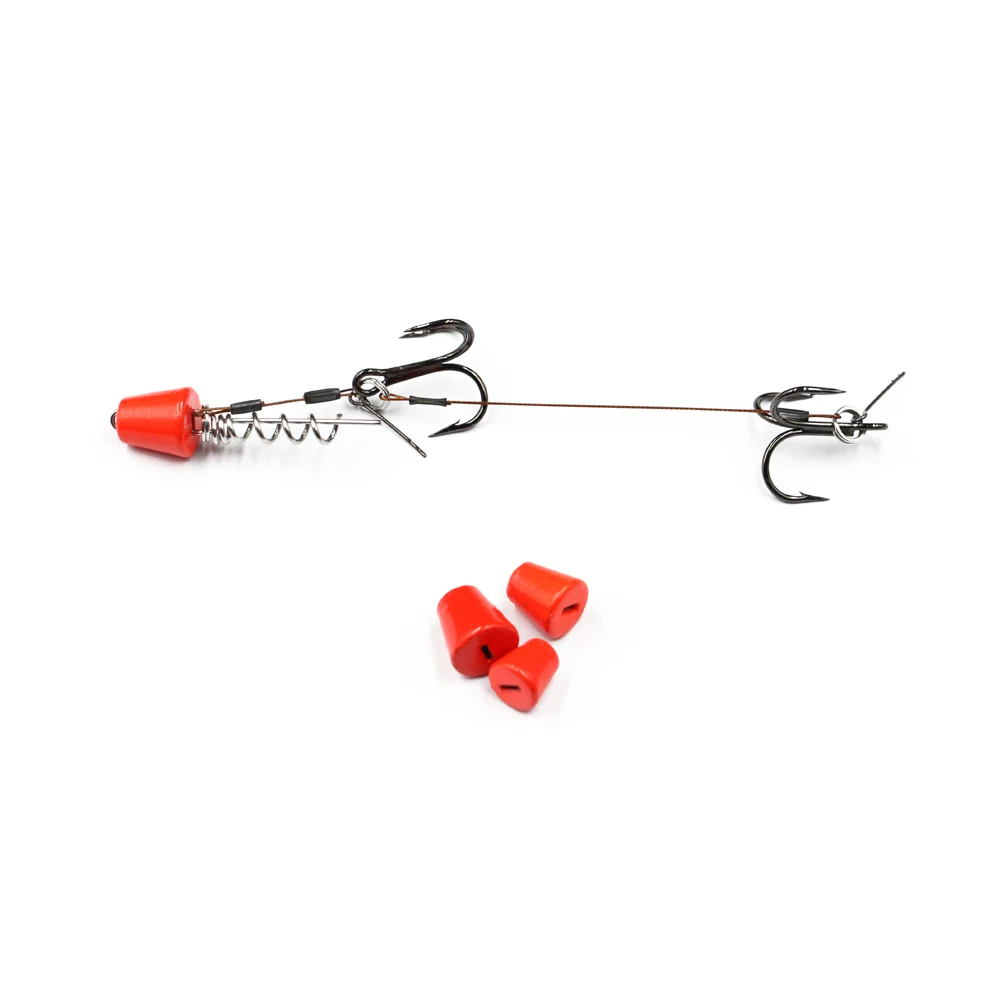 Fishing Screw Rig Double Hooks pike lure fishing rig setup Shad ...