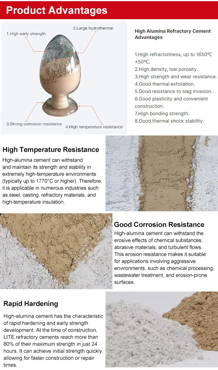 High Temperature Ca50 3000 Degree High Alumina Refractory Castable ...