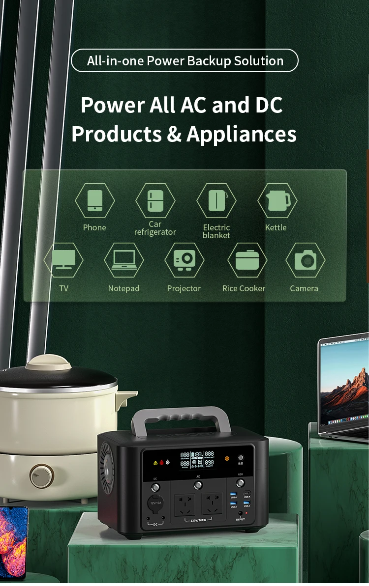 220v 1000w 700wh High Power Camping Emergency Energy Storage Supply ...