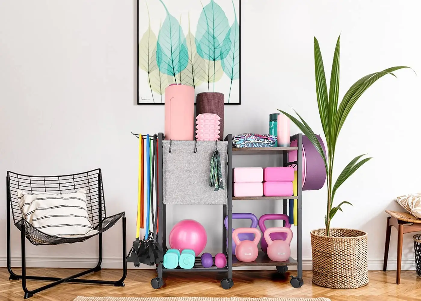 Home Gym Equipment Storage Organizer Yoga Mat Holder Gym Accessories ...