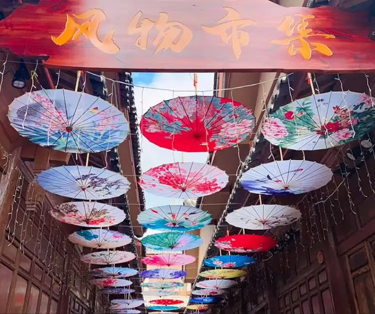 Japanese Chinese Ceiling Decoration Umbrellas - Handmade Silk