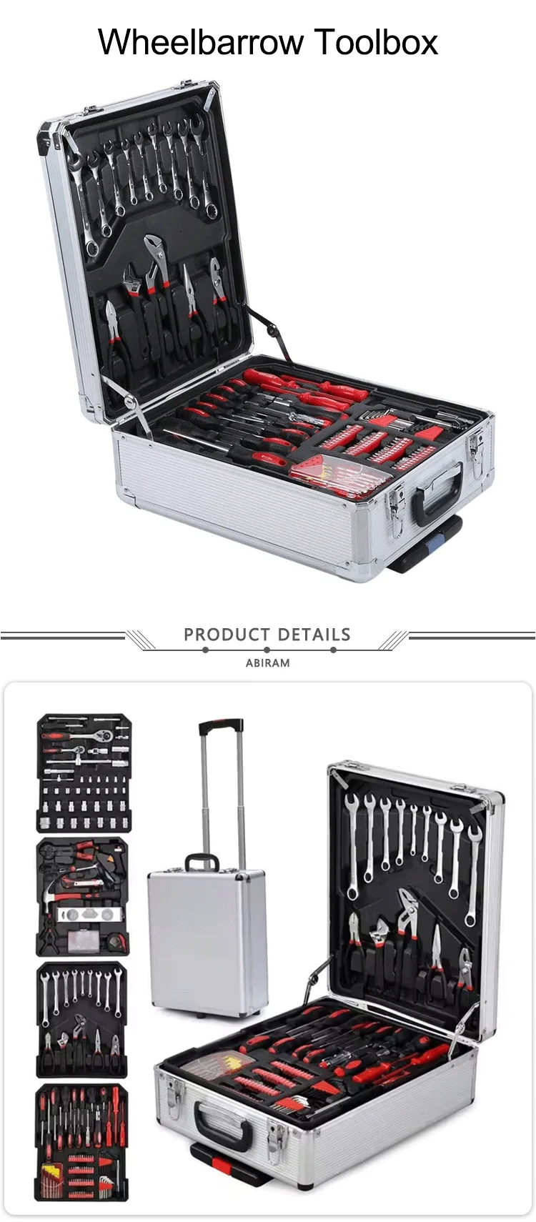 799-piece Aluminum Wheelbarrow Case Toolbox Home Repair Kit, Home ...