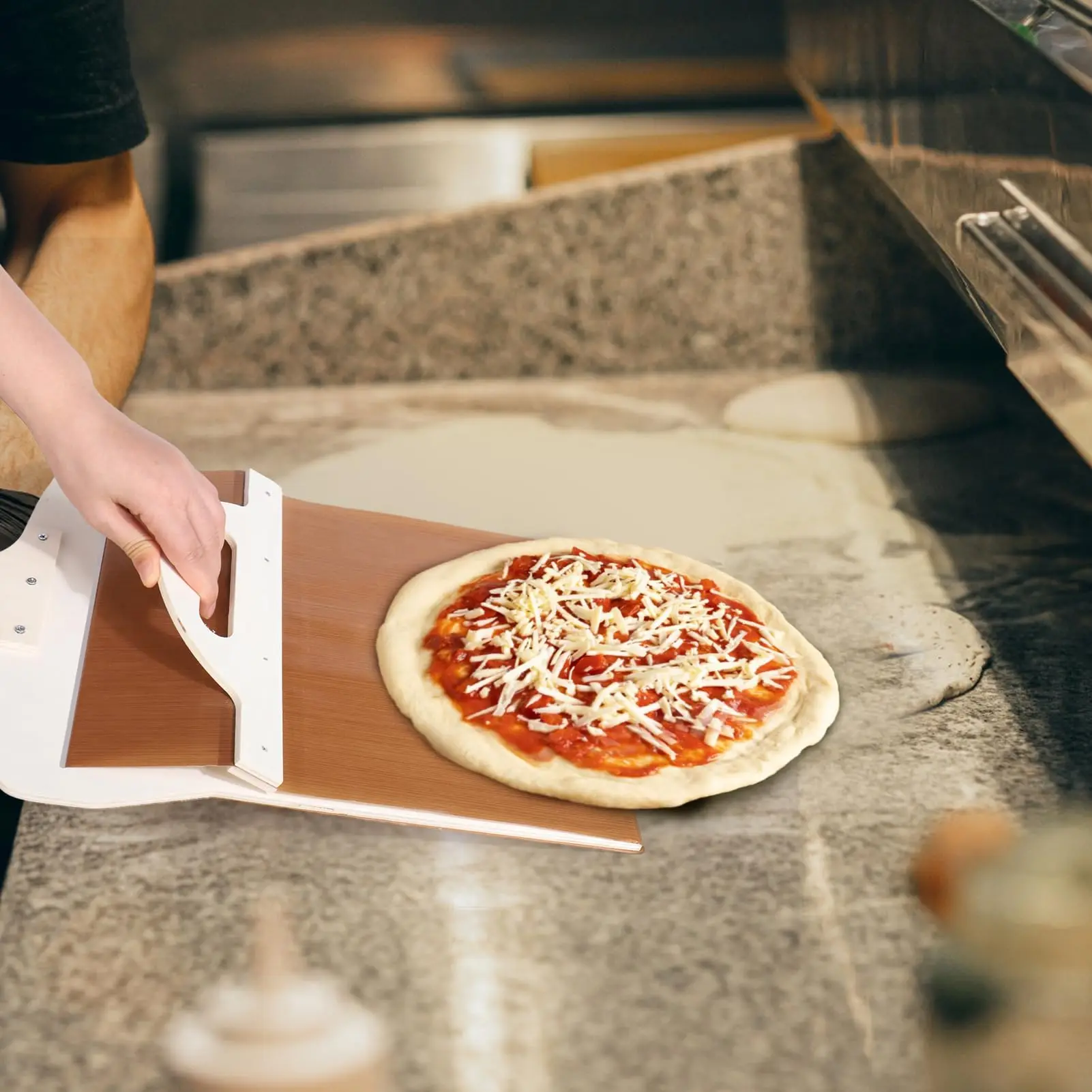 Sliding Pizza Peel Pizza Slider Paddle With Non-stick Pizza Cutter ...