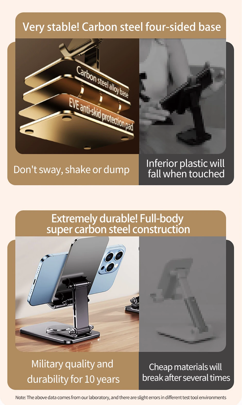 Adjustable Phone Holder Aluminium Rotatable 360 Degree Base Phone Stand ...