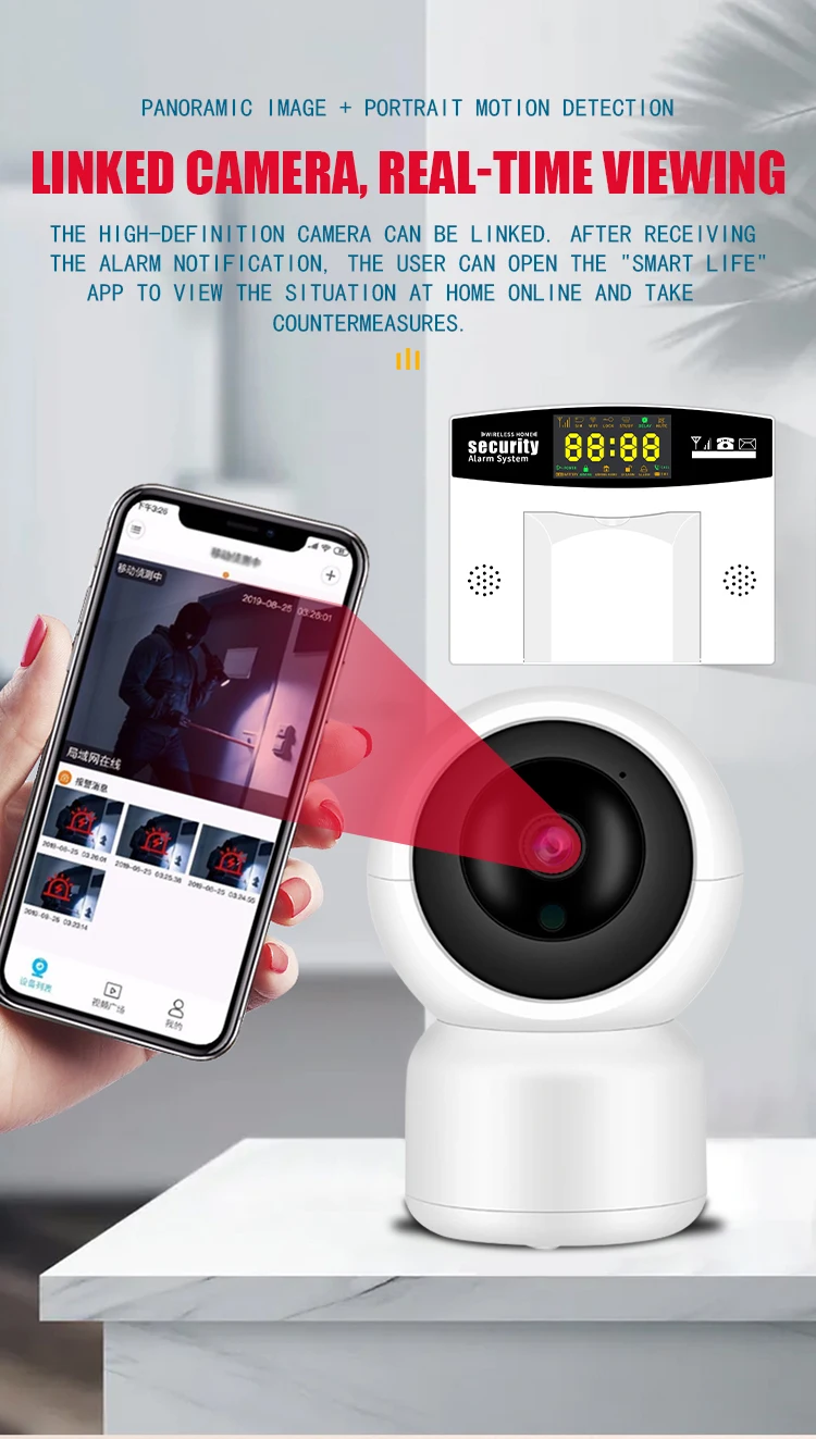 Factory Wifi Gsm Home Burglar Security Alarm System Motion Detector App ...