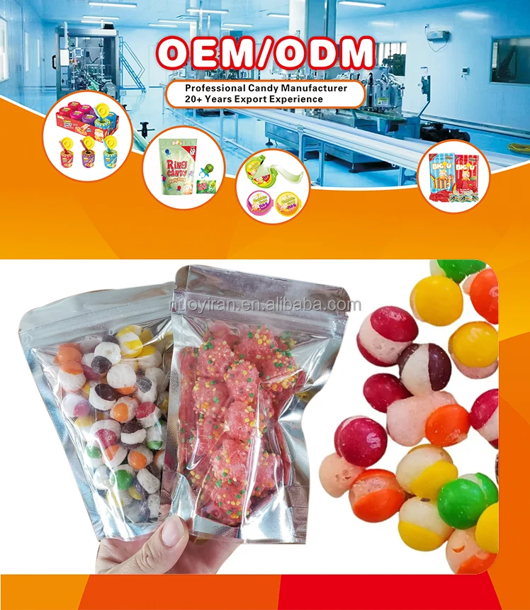 Unique Freeze-dried Fluffy Candy Fruit Flavored Assorted Candy Gummies ...