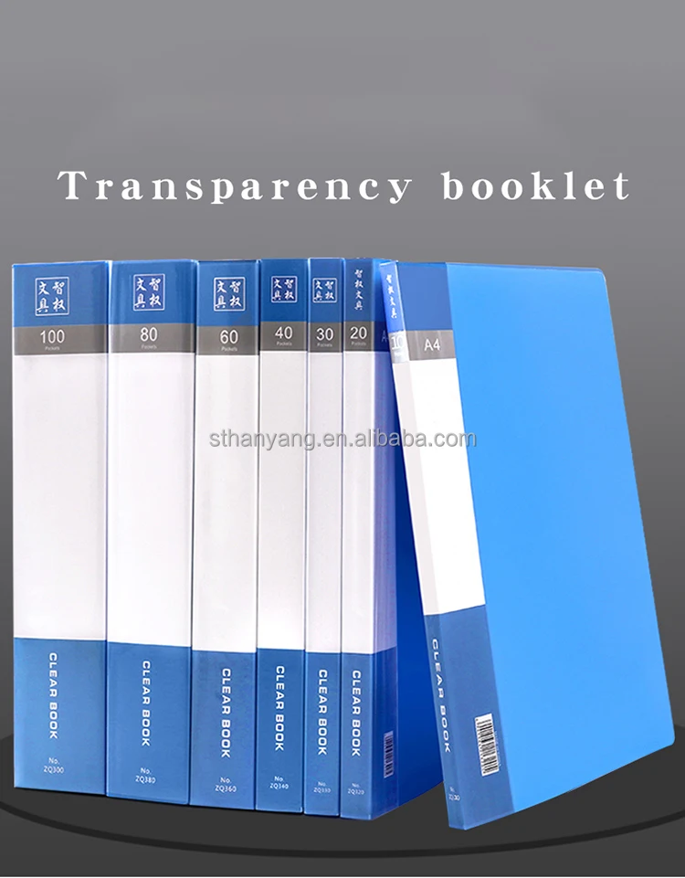 Plastic Clear Pockets Display Presentation Book A4 Data File
