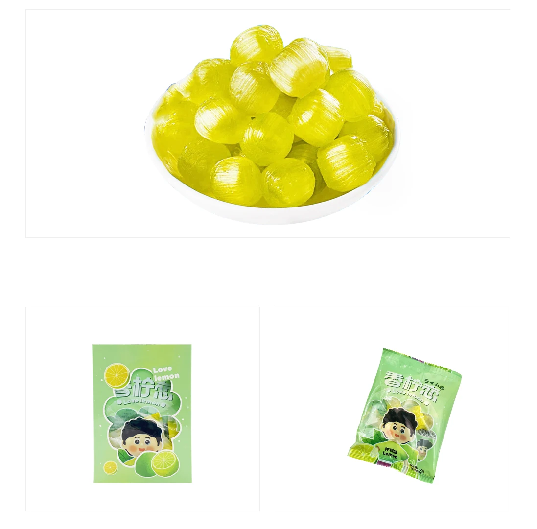 Lemon Flavored Hard Sour Confectionery Soda Round Solid Vegan Candy ...