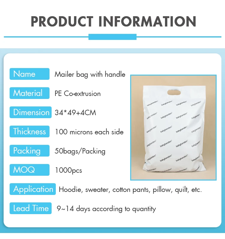 Custom Large Mailer Bags With Handle Custom Printed Poly Mailing Bag ...