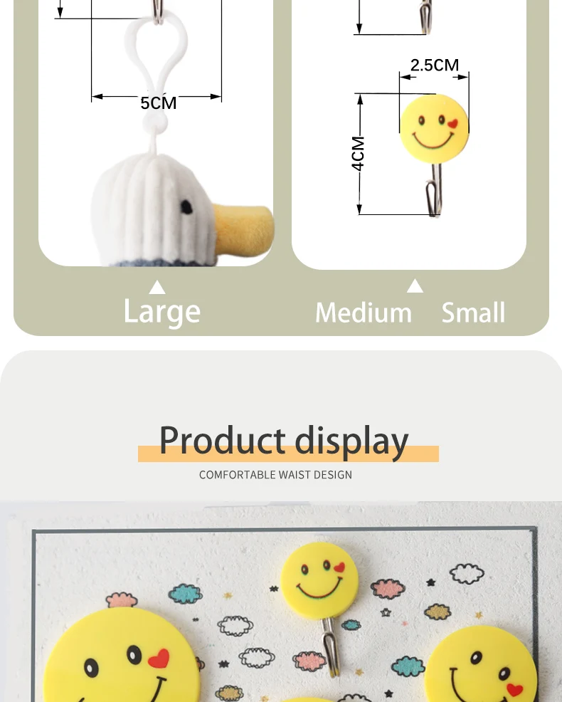 Small Smiley Face Hook - Versatile and Durable Plastic