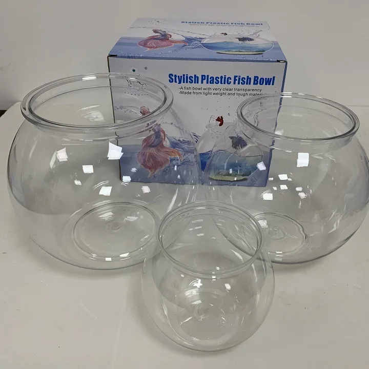 Round Plastic Fish Tank - Classic Fish Bowl for Betta Fish, Perfect for ...