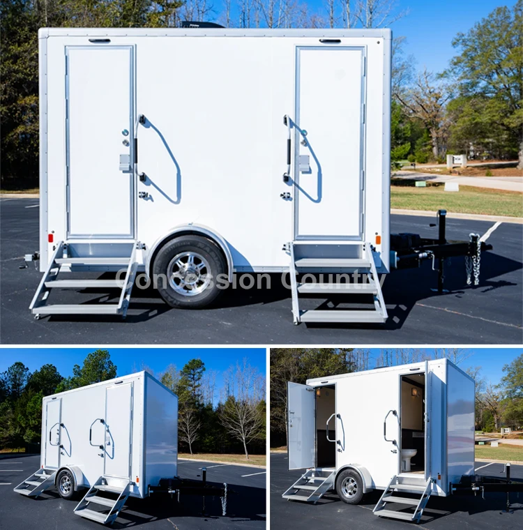 2 Stalls Portable Restroom Trailer Toilet Luxury Restroom Trailer ...
