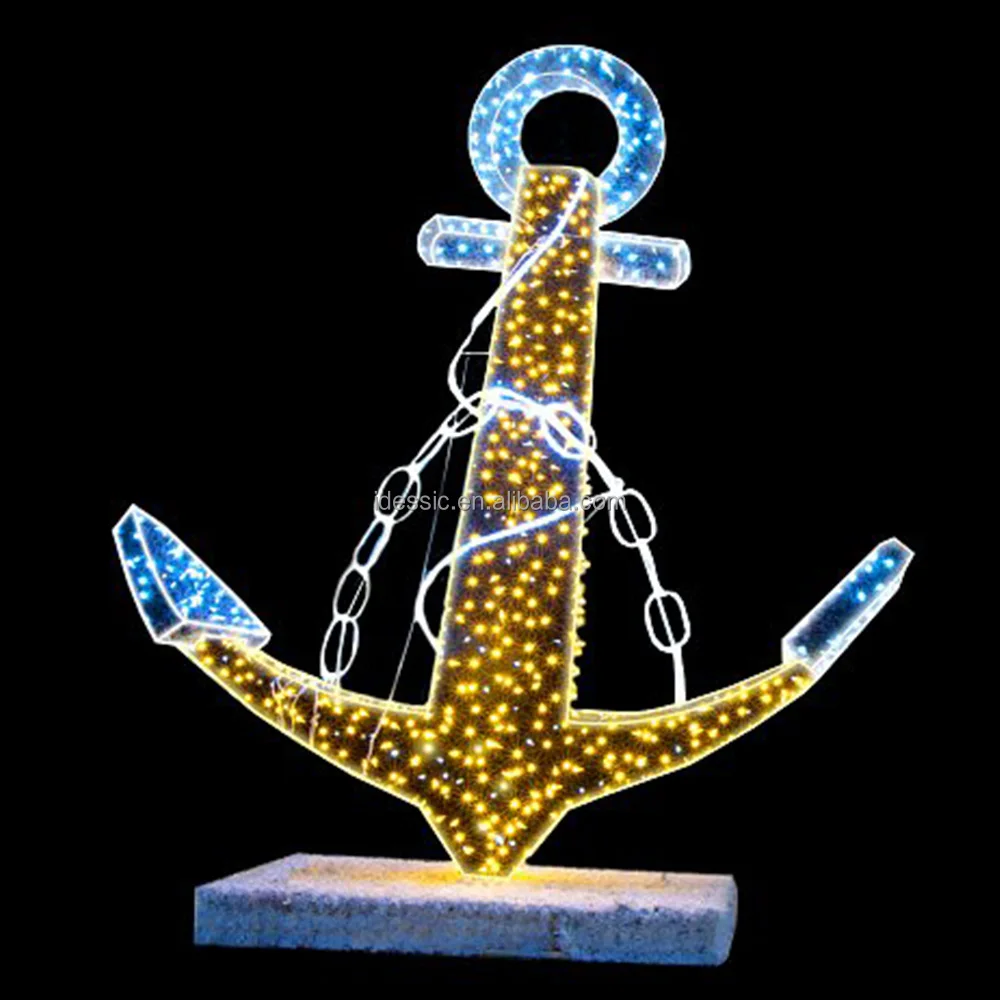 Exterior 3d Lighted Anchor Sculpture Christmas Decorations - Buy 3d ...