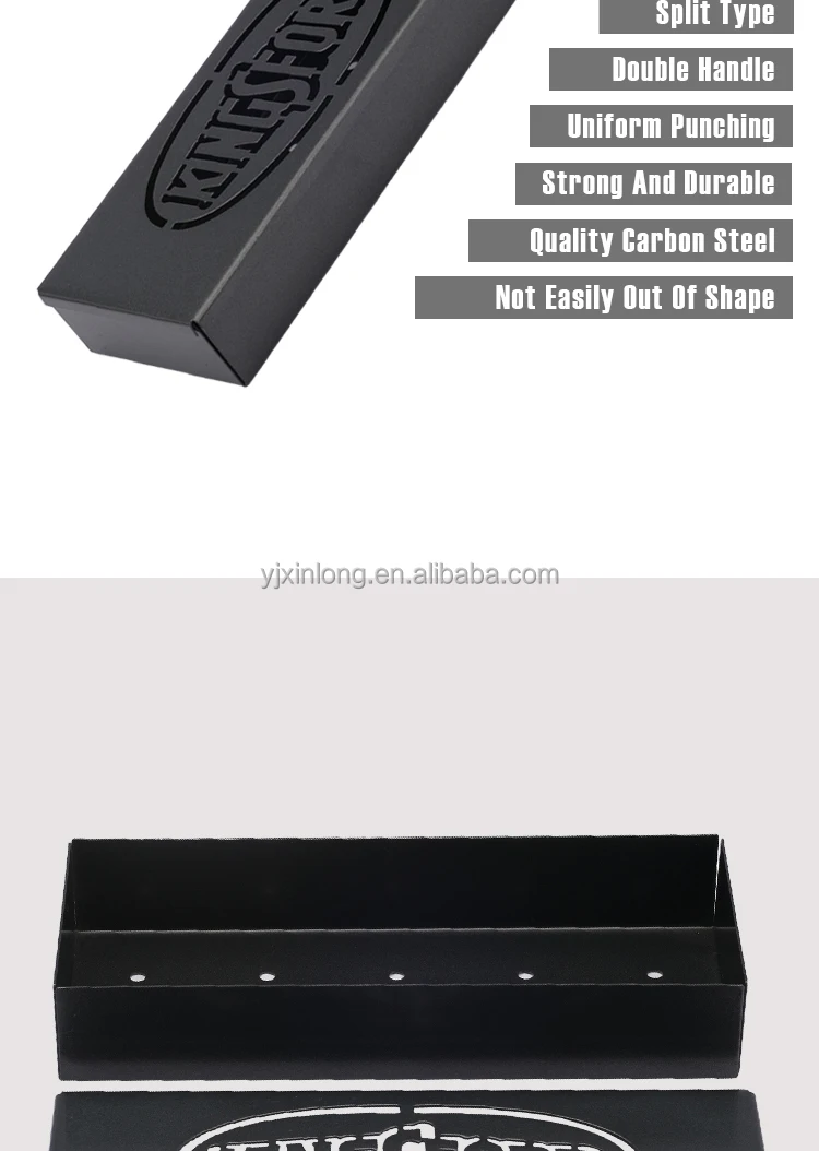 Carbon Steel Bbq Smoker Box Nonstick Perforated Smoke Wood Chip Box ...