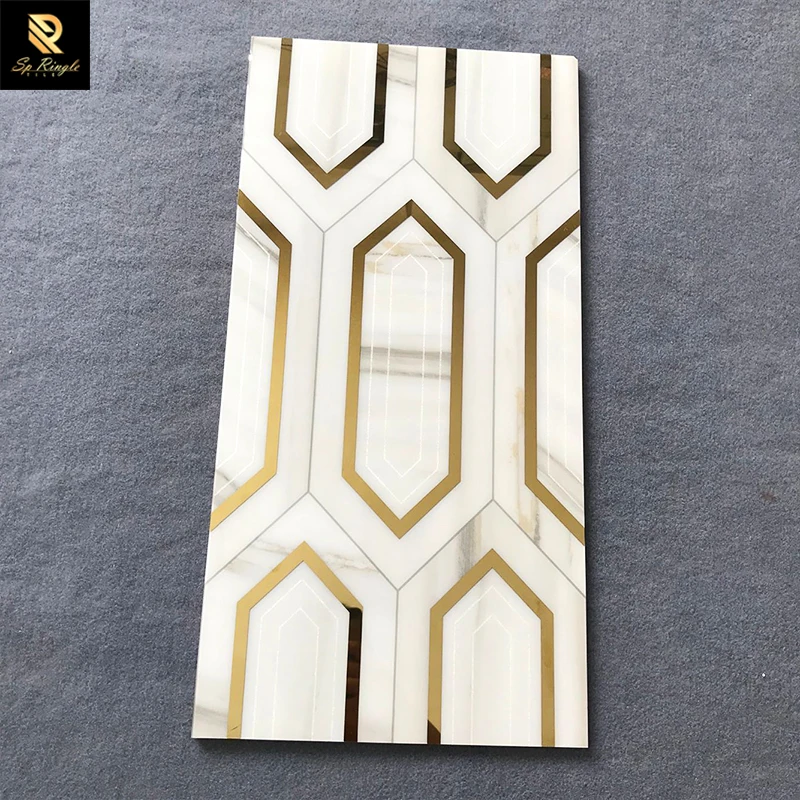 Springletile Gold Inlay Tile - Durable, Non-Slip Porcelain