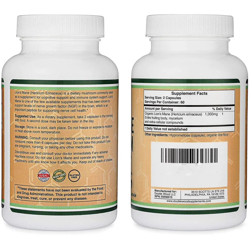 Wholesale Price Private Label Organic Lions Mane Capsules