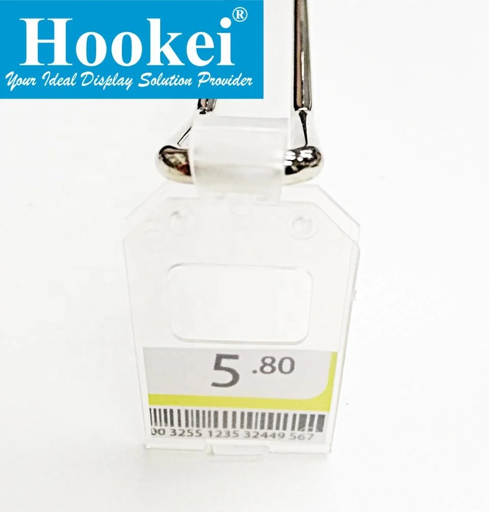 HOOKEI White Plastic Tags for Pegboard Hanger Display Hooks