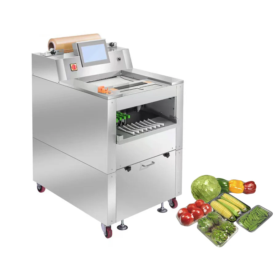 Fresh Supermarket Use Cling Film Wrapping Machine for Vegetables Fruit ...