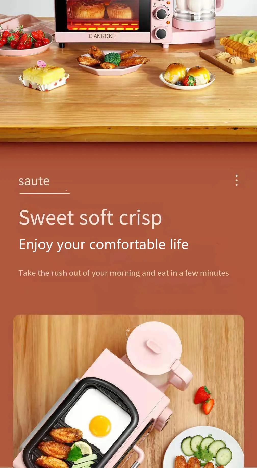 Smart Multi Function Toast Toasters Oven Coffee Pot Frying Pan 3 In 1 ...