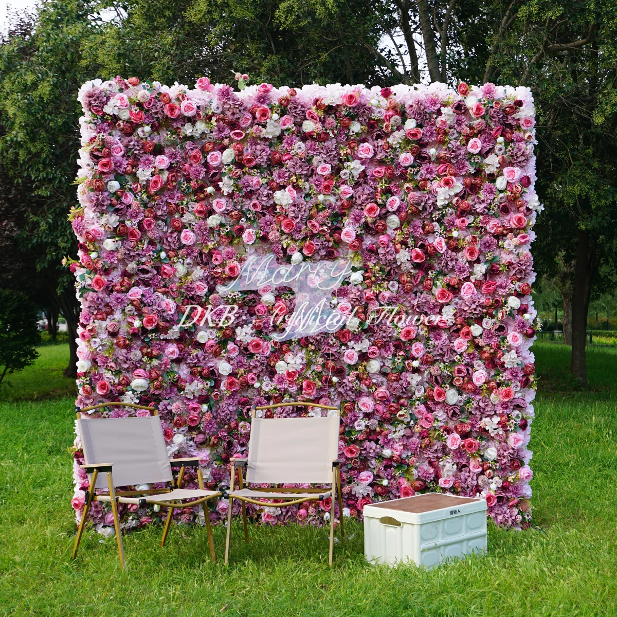 Dkb Flower Wall Backdrop 8ft X 8ft Artificial Roll Up Flower Walls For ...