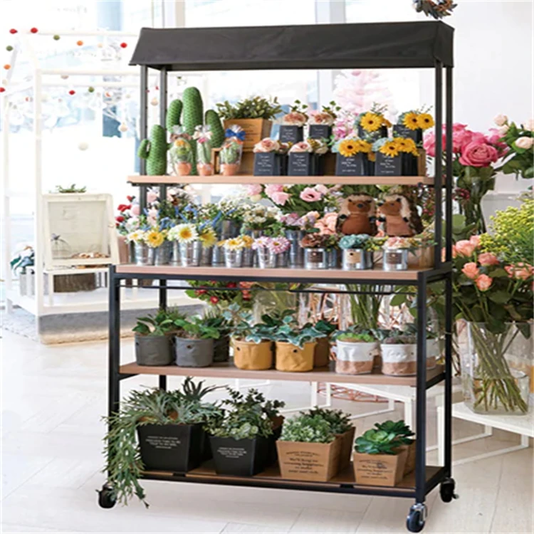 Modern Metal Display Rack - Customizable for Flower Shops
