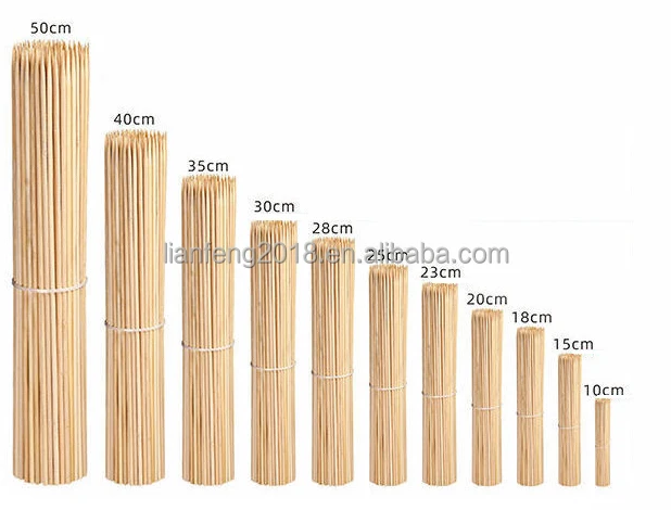Biodegradable Round 50cm Barbecue Bamboo Stick Skewers 40cm - Buy 50cm ...