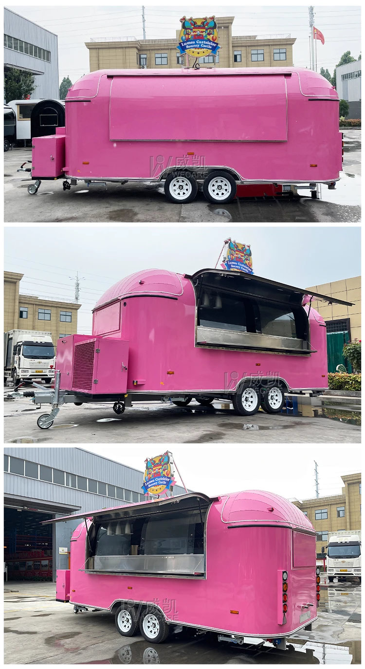 Wecare Pink Mobile Food Truck Airstream Mobile Pizza Hotdog Bbq Fast ...